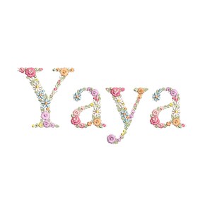 Machine Embroidery Design Yaya LARGE HOOP 8.33"/21 Cm Grandma Floral ...