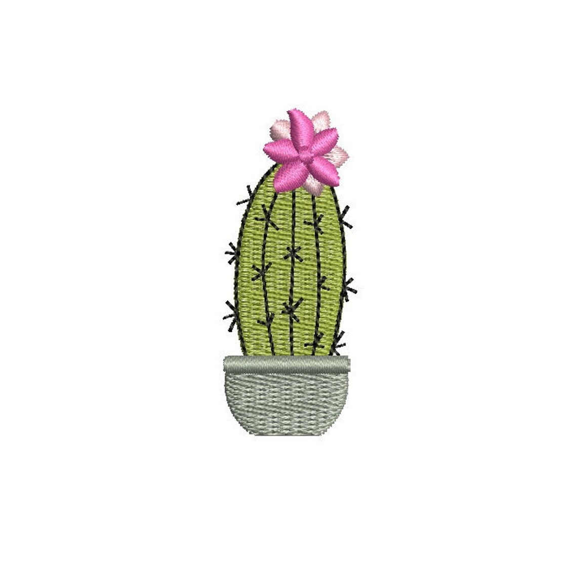 Mini Potted Cactus Machine Embroidery Design. Small Cacti Machine ...