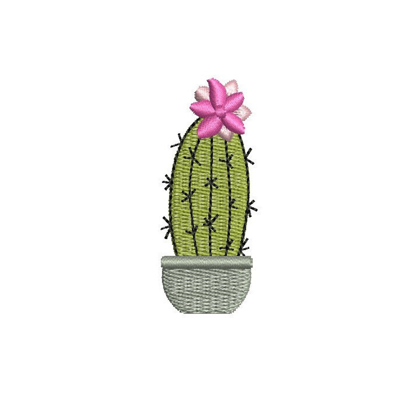 Mini Potted Cactus Machine Embroidery Design. Small Cacti - Etsy
