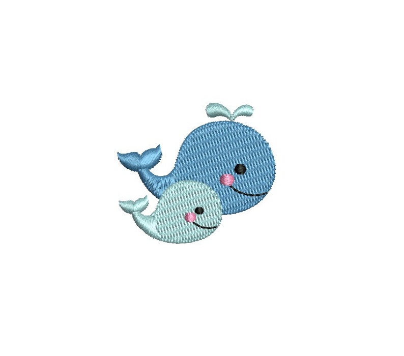 Mini Whales - Small Filled Machine Embroidery Design. 3 Sizes (4x4 Hoop ...