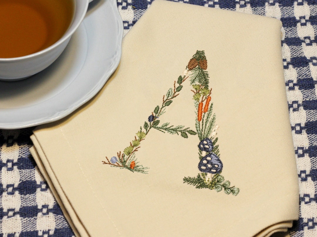 Machine Embroidery LETTER A Uppercase 3"/7,5 Cm Forest Font Woodland ...