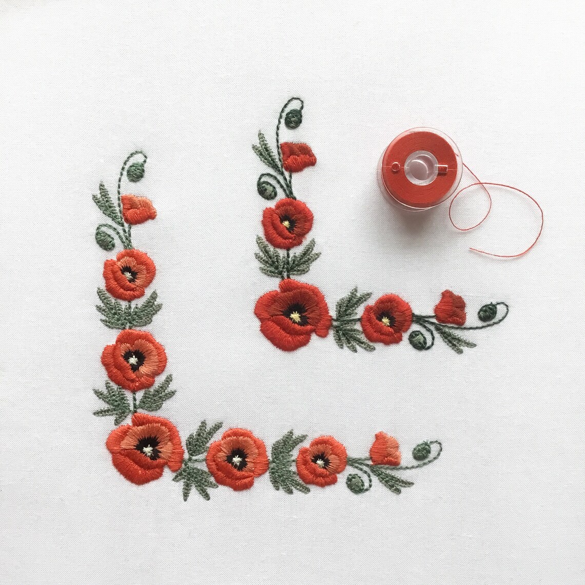 Corner of Poppies Machine Embroidery Design Remembrance Day - Etsy