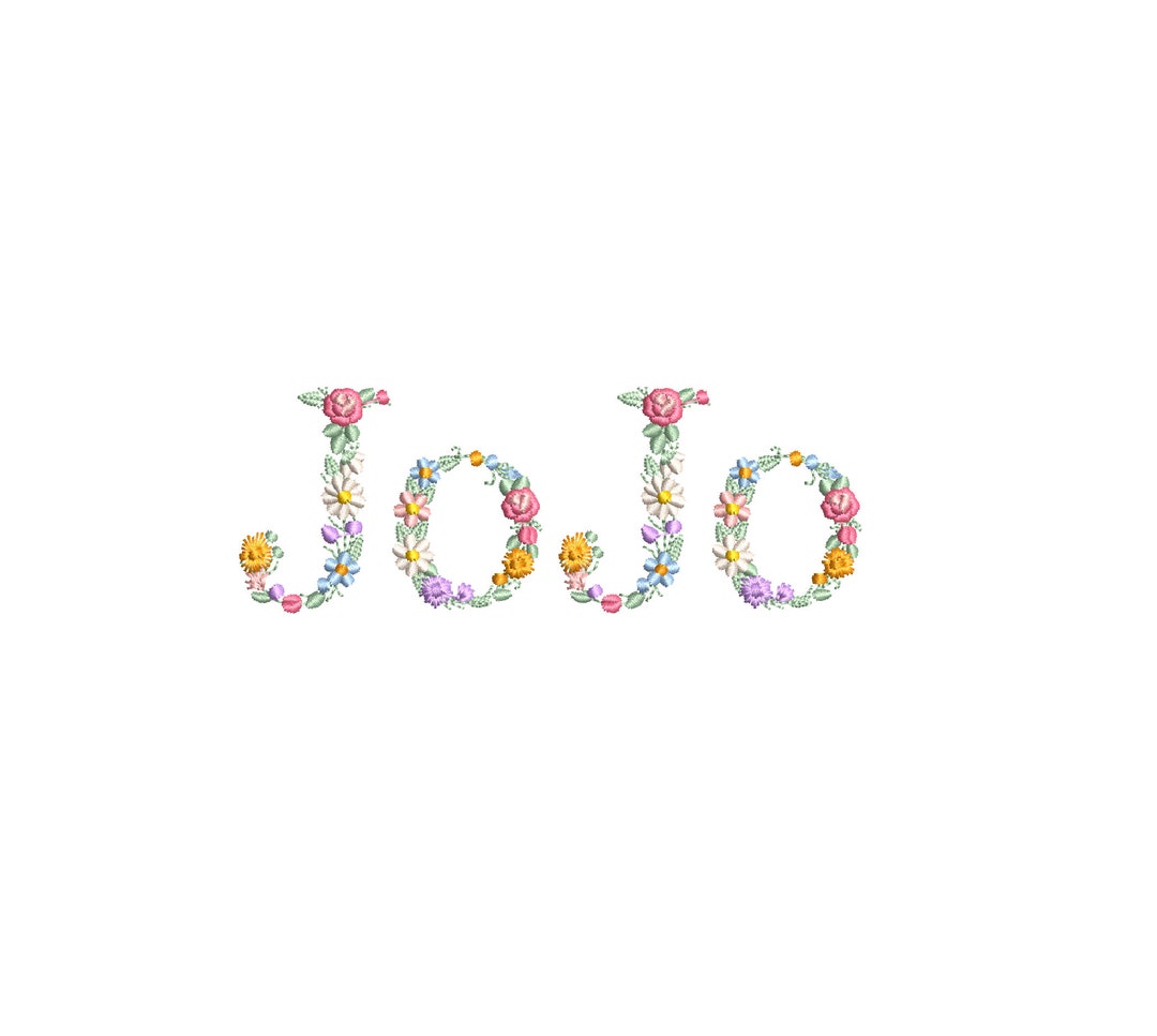Machine Embroidery Design Jojo 12cm/4.80" Floral Letters 5X7 HOOP ...