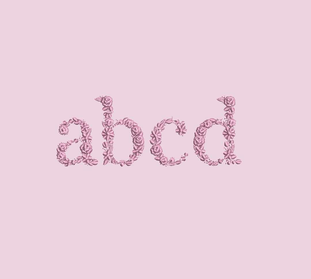 Machine Embroidery Single Needle Floral Alphabet Small Letters ...