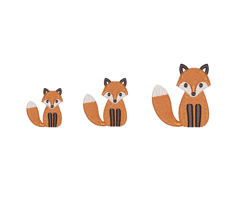 Cute Little Fox Machine Embroidery Design. Mini Filled Embroidery. Mini ...