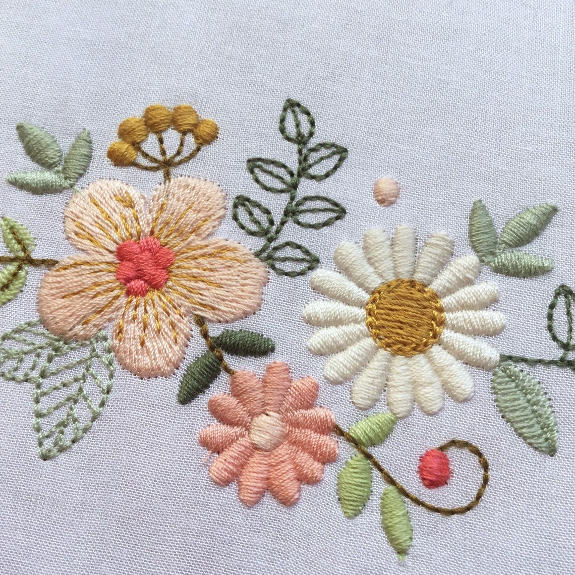 Machine embroidery design Modern boho flowers Modern floral | Etsy
