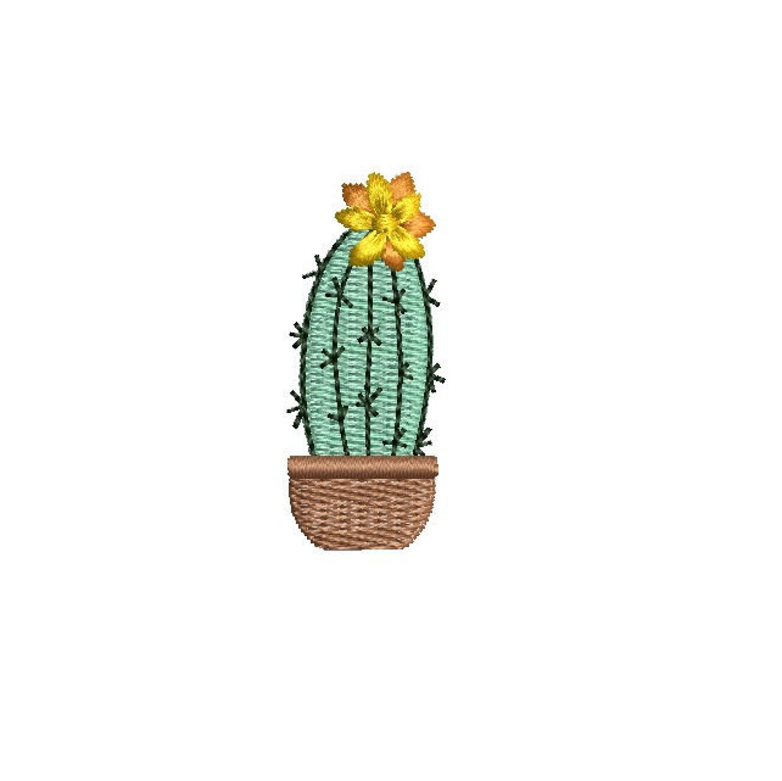 Mini Potted Cactus Machine Embroidery Design. Small Cacti Machine ...