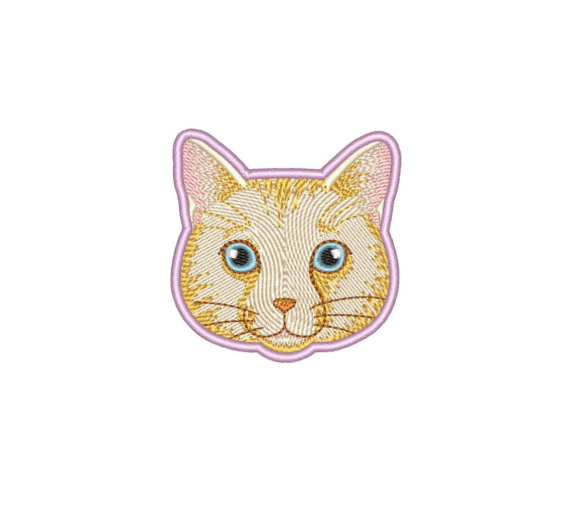 Machine Embroidery Design- Cat Faces Patch- Kitten Patch Embroidery ...