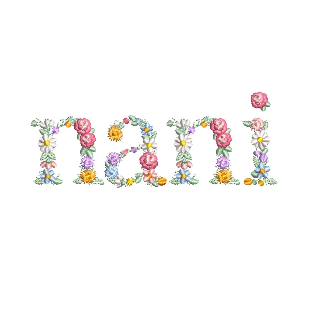 Machine Embroidery Design NANI 11cm/4.33" Floral Letters 5X7 HOOP ...