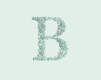 Machine Embroidery LETTER B Uppercase 10cm / 4 Tall - Etsy