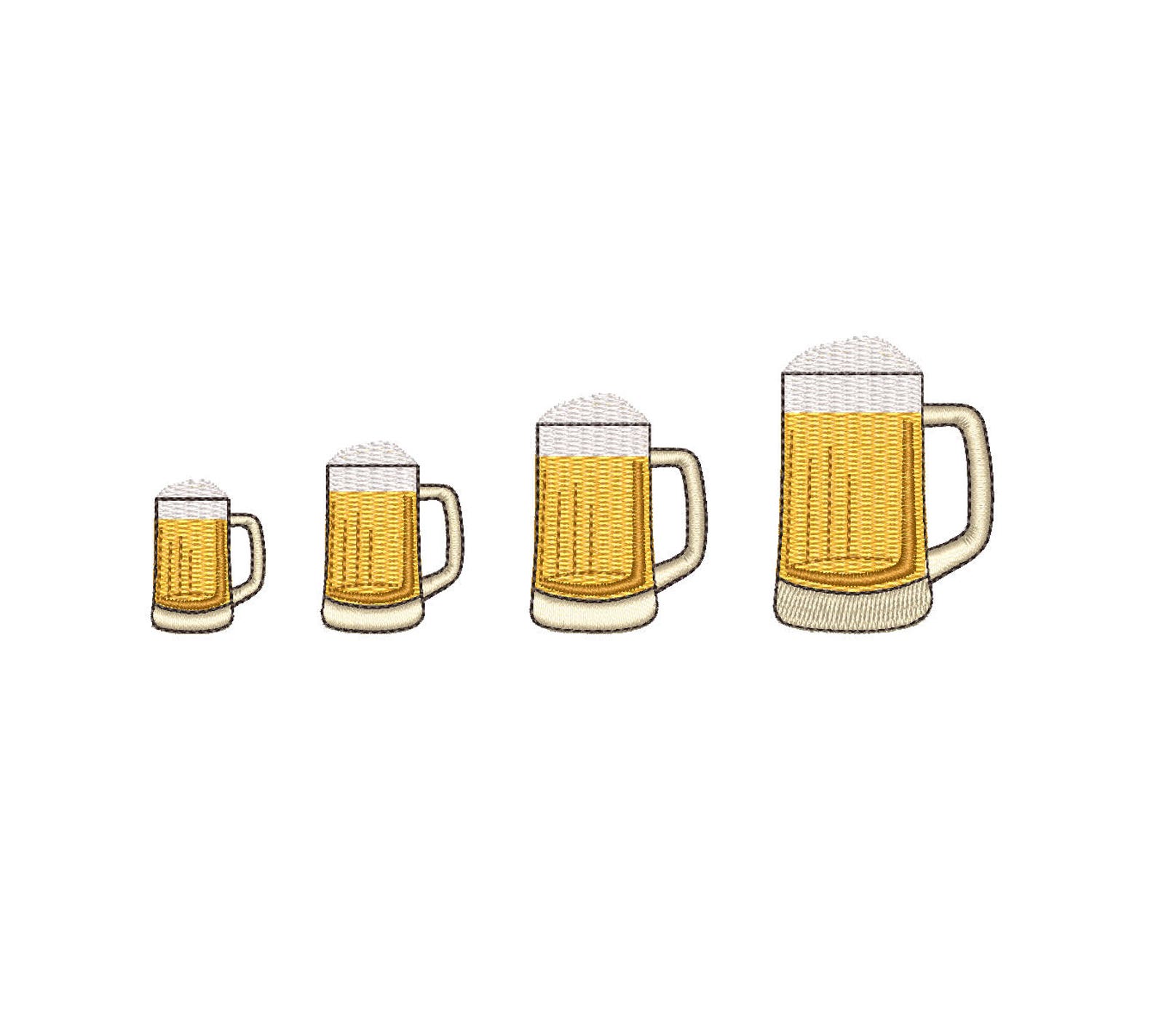 Mini Beer Mug Machine Embroidery Design. Beer Glass Mini Embroidery. St ...