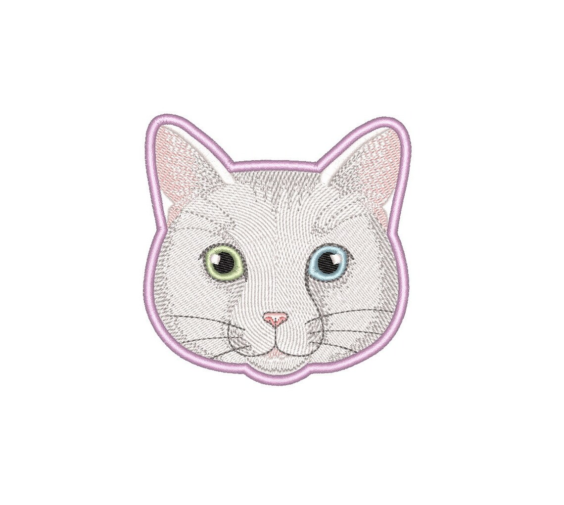 Machine Embroidery Design Cat Patch Embroidery Files 99x - Etsy