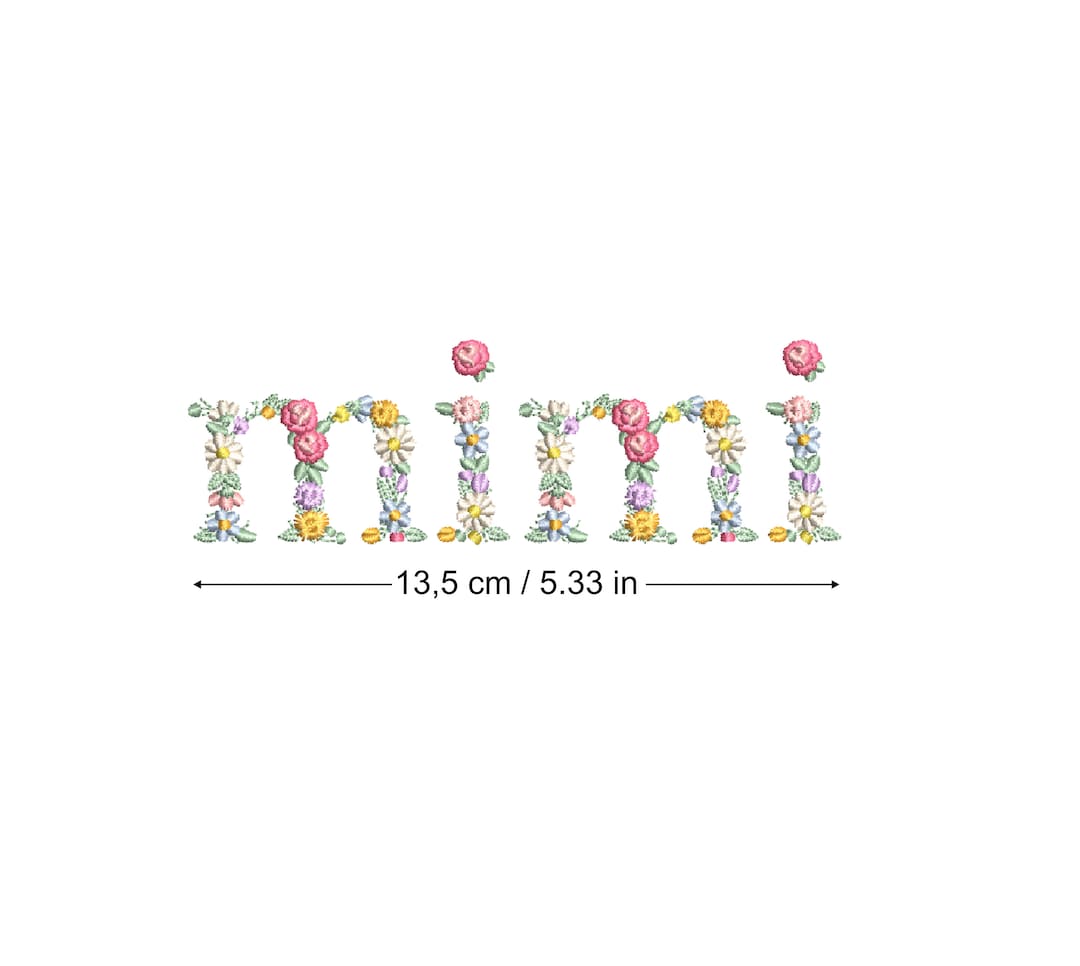 Machine Embroidery Design MIMI 13.5cm/5.31" Floral Letters 5X7 HOOP ...
