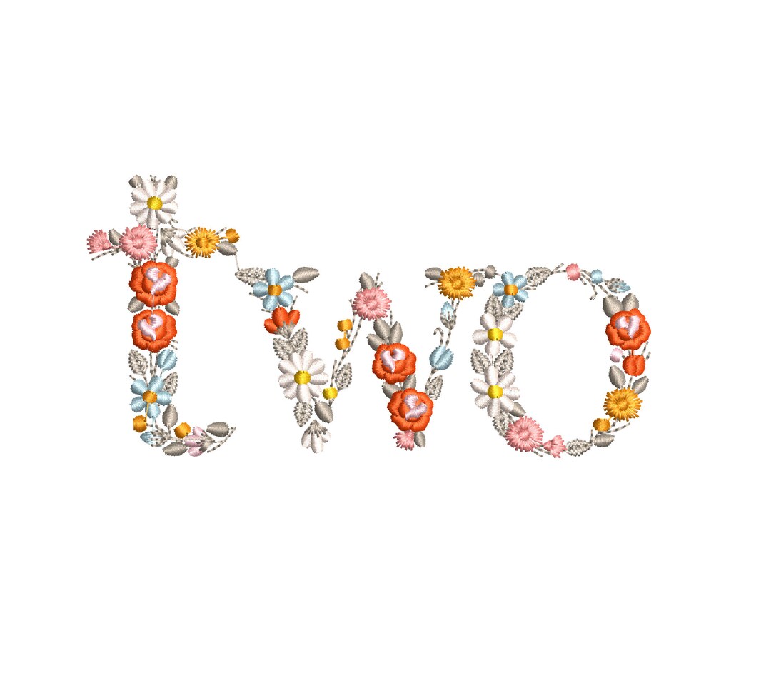 Machine Embroidery Design 5x7 Hoop 2nd Birthday - Two Year Old ...