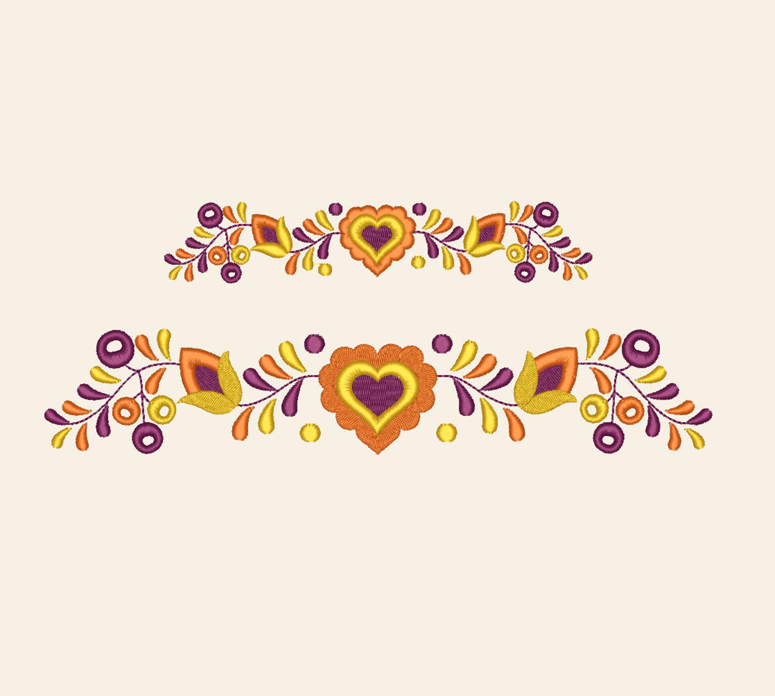 Folk Flowers Border Machine Embroidery Design. Floral Border | Etsy