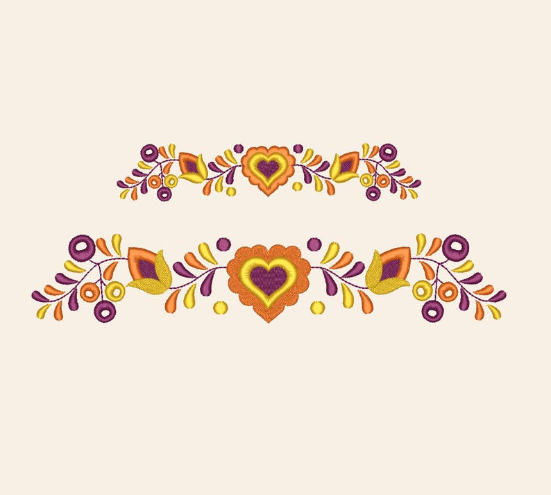 Guarda de Flores estilo Folk matriz de bordado a máquina. 2 - Etsy España