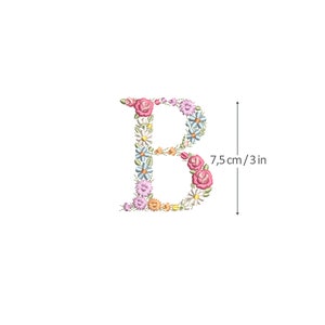 Machine Embroidery LETTER B Uppercase 3"/7,5 Cm Dainty Floral Font ...