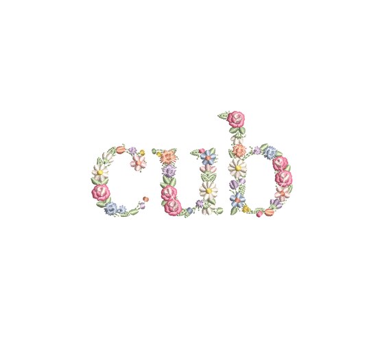 CUB Machine Embroidery Design 4x4 Hoop Floral Letter for Kids | Etsy