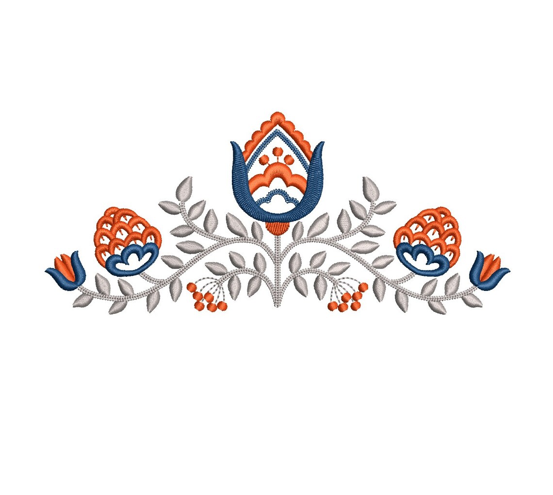 Folk Flowers Machine Embroidery Design. Folk Embroidery Design - Etsy