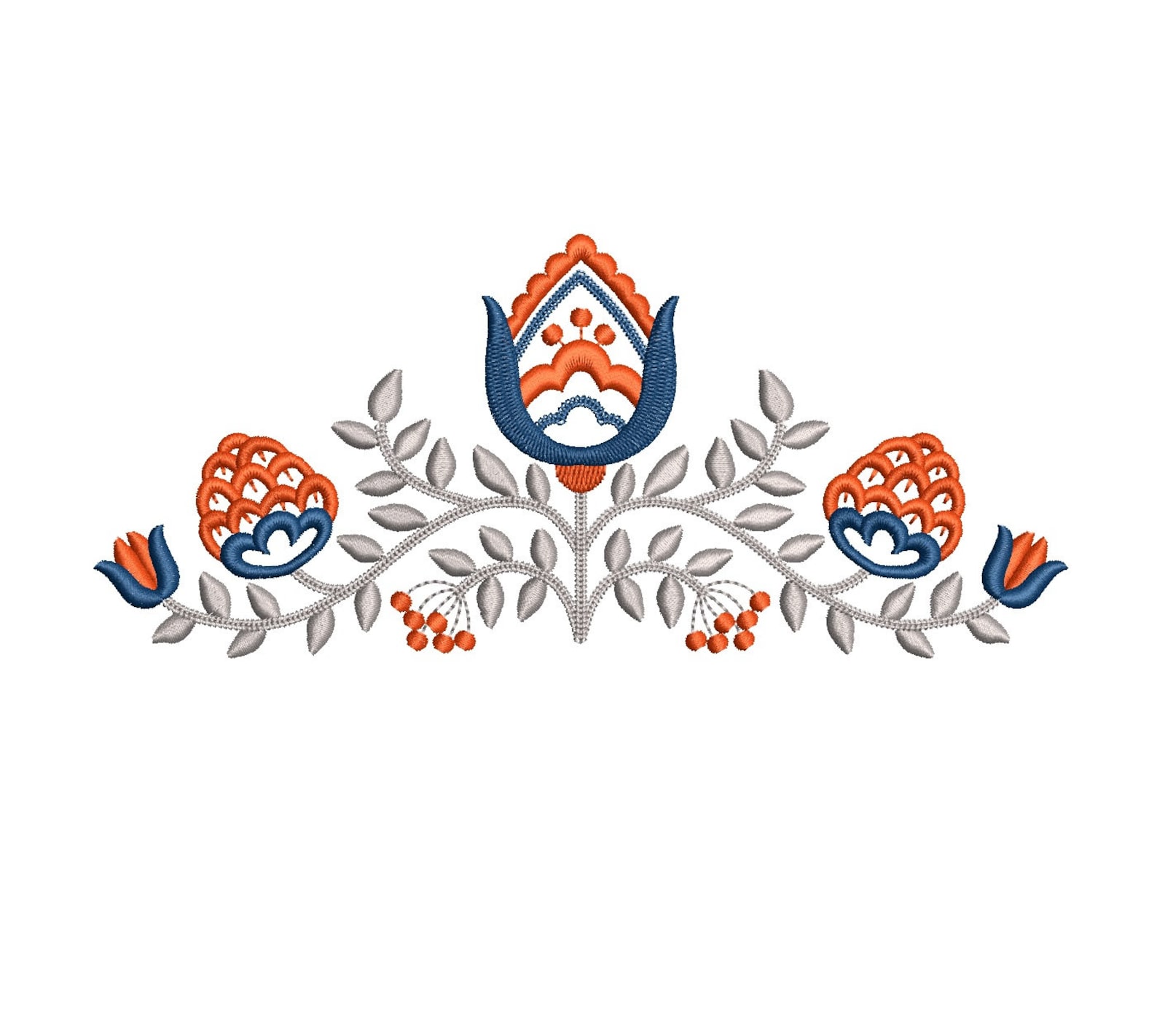 Folk Flowers Machine Embroidery Design. Folk Embroidery Design | Etsy