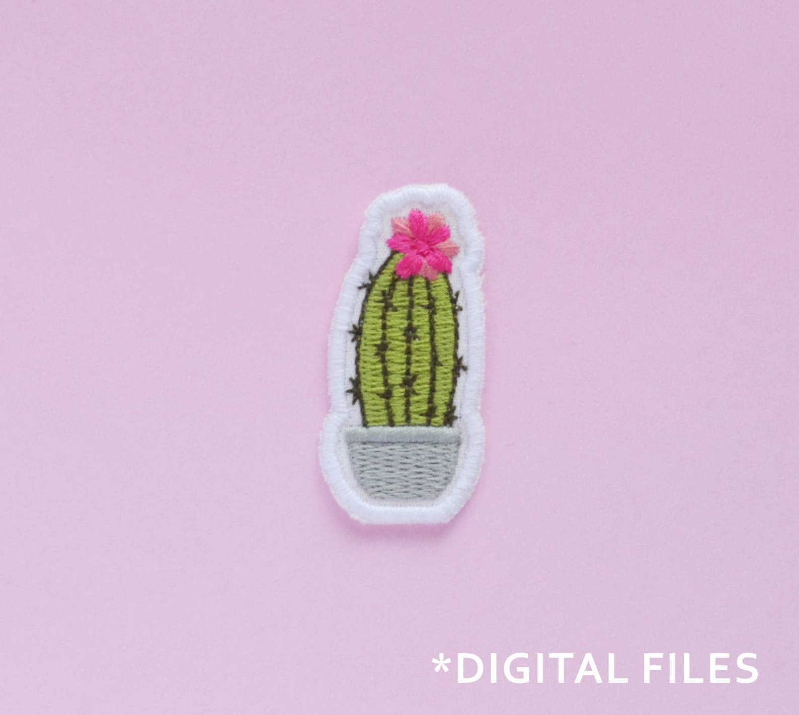 Machine Embroidery Design- Small Cactus and Flower- Mini Cactus Patch ...