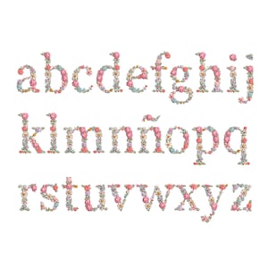 Floral Alphabet Machine Embroidery Design Small Letters With Flowers 1. ...