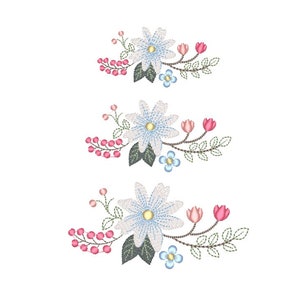 Machine Embroidery Design- Modern Boho Flowers - Modern Floral Digital ...