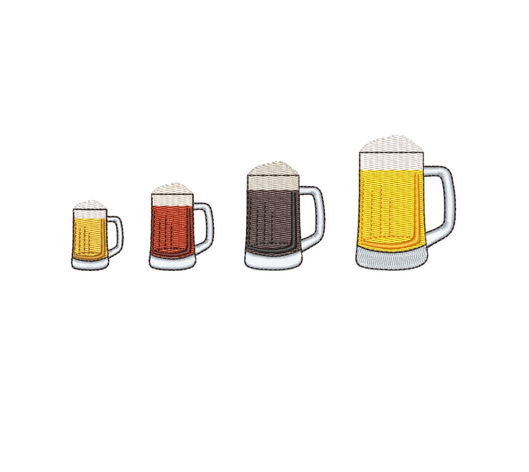 Mini Beer Mug Machine Embroidery Design. Beer Glass Mini Embroidery. St ...