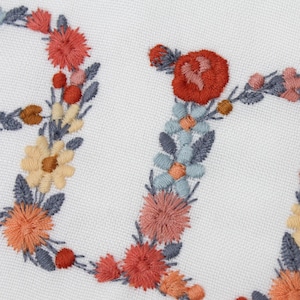 Machine Embroidery Design 25cm/9.87" MAMA Floral Letters Dainty ...
