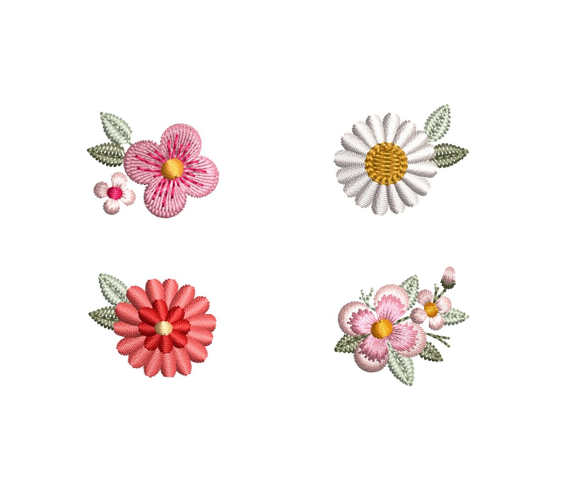 Mini Flowers 1 Machine Embroidery Design Set Boho - Etsy