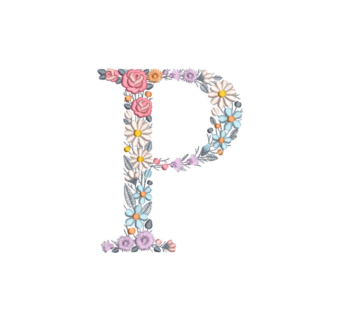 Machine Embroidery LETTER P Uppercase 15cm/6tall Dainty - Etsy