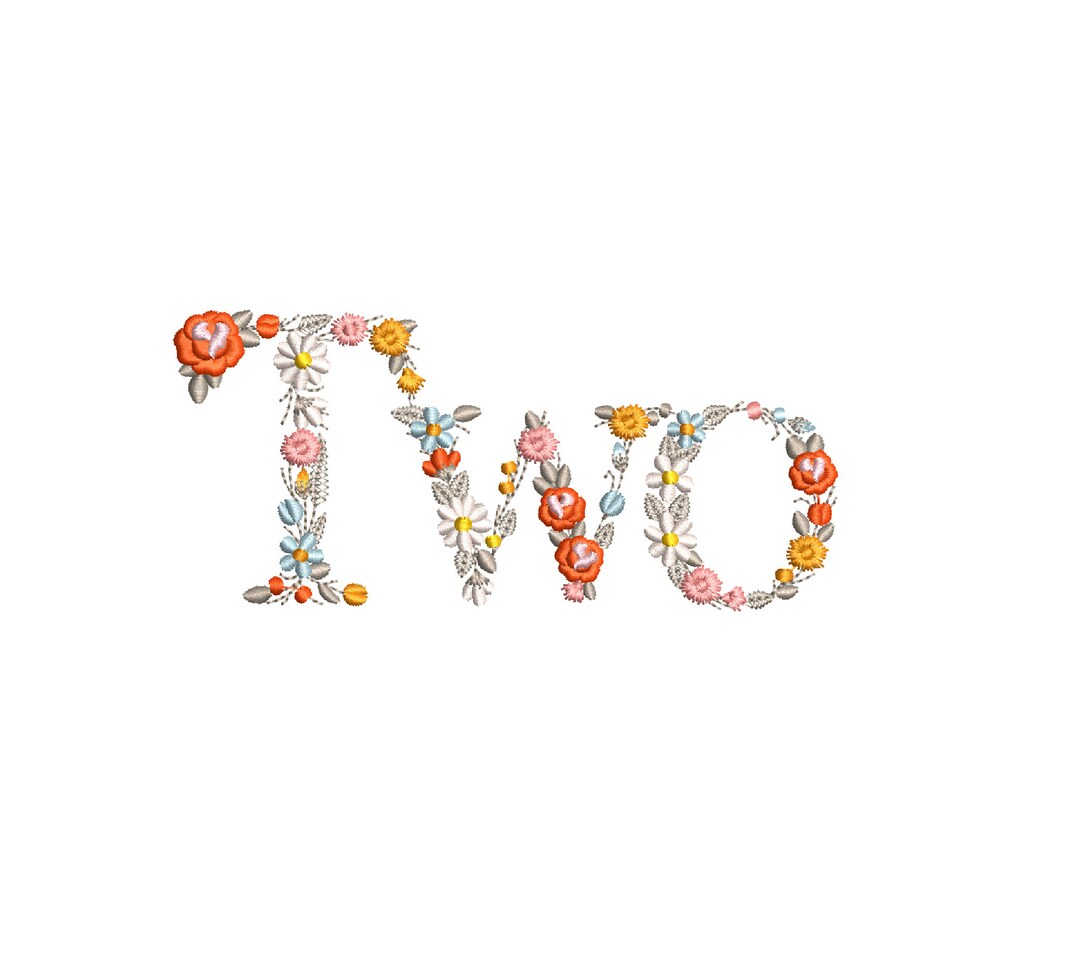 Machine Embroidery Design 5x7 Hoop 2nd Birthday - Two Year Old ...