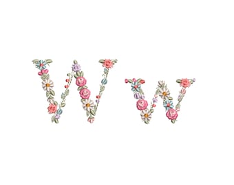 Letter W Embroidery - Etsy