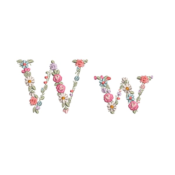 Letter W Embroidery - Etsy