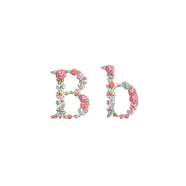 Floral Heirloom Letter B Embroidery Design - Etsy