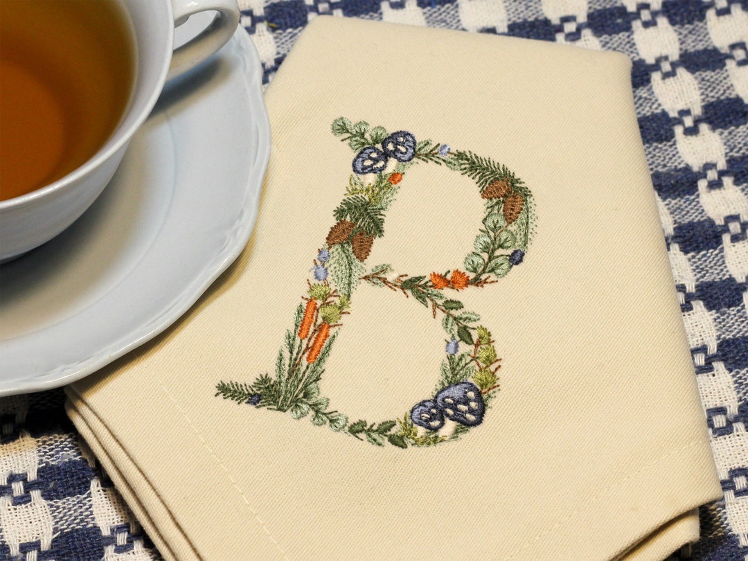 Machine Embroidery LETTER B Uppercase 3"/7,5 Cm Forest Font Woodland ...