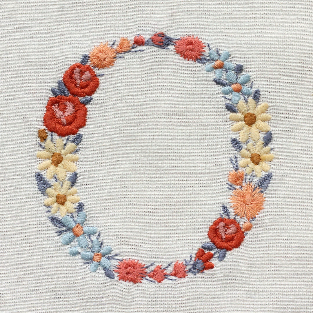 Machine Embroidery LETTER O Uppercase 3/7,5 Cm Dainty Floral Font ...
