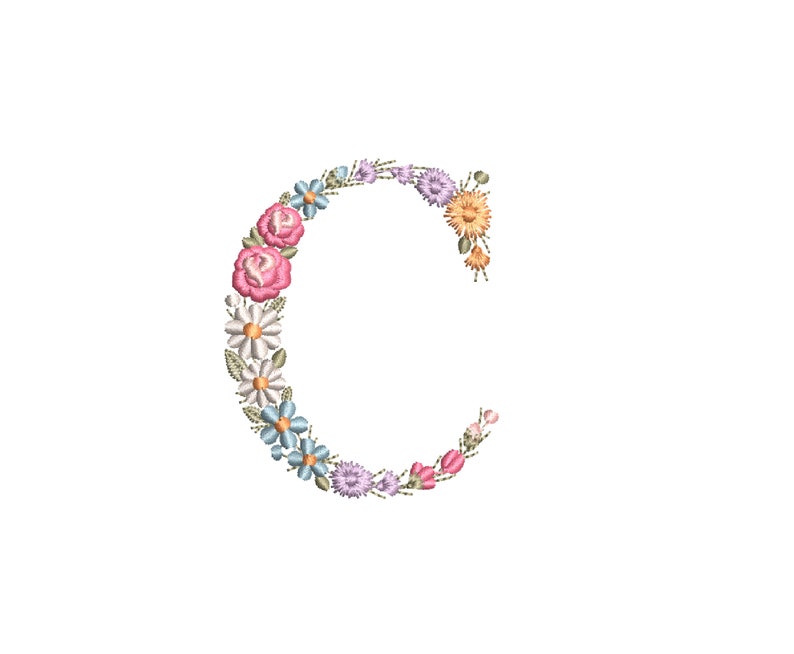 Machine Embroidery LETTER C Uppercase 3/75 Cm Dainty - Etsy