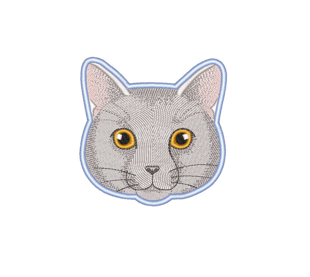 Machine Embroidery Design Cat Patch Embroidery Files 99x - Etsy