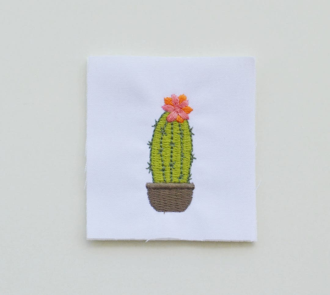 Mini Potted Cactus Machine Embroidery Design. Small Cacti Machine ...