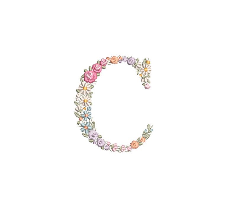 Machine embroidery LETTER C Uppercase 10cm / 4 tall | Etsy
