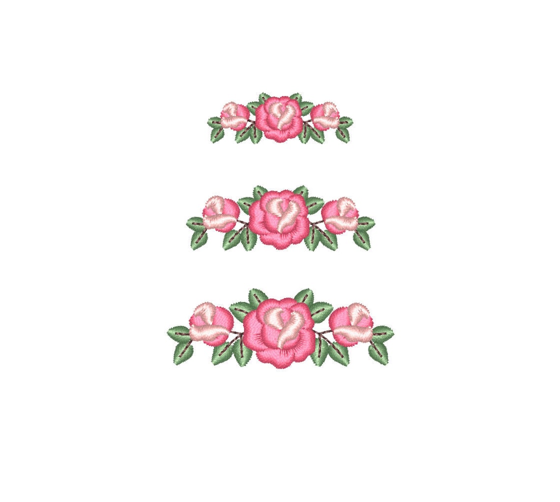 Mini Roses Machine Embroidery Design. Small Rose Buds Embroidery Files ...