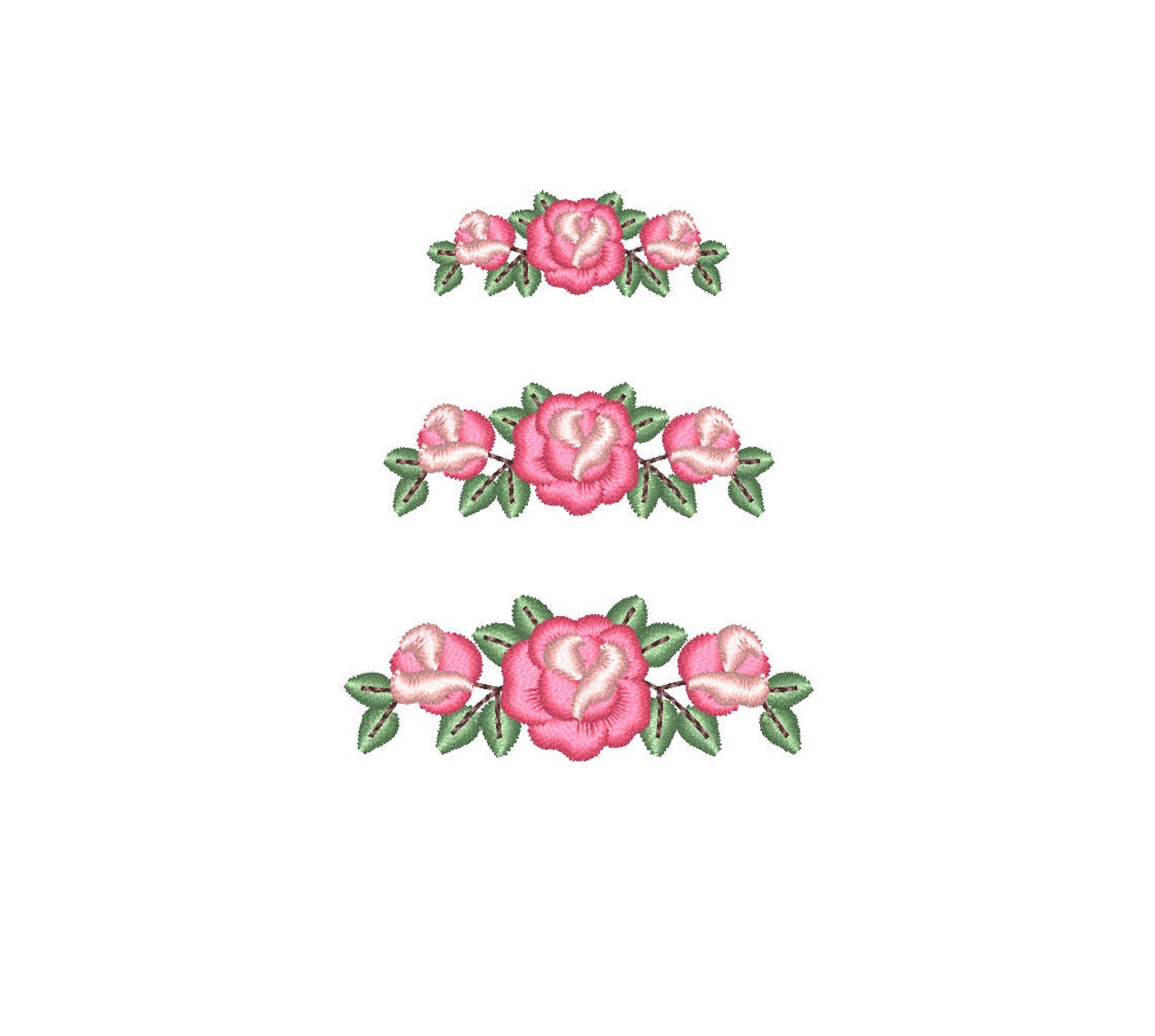 Mini Roses Machine Embroidery Design. Small Rose Buds Embroidery Files ...