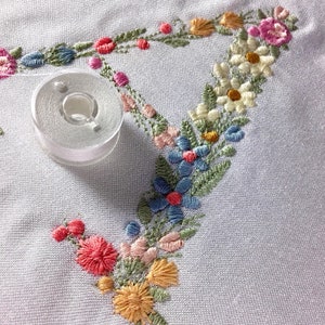 Machine Embroidery LETTER A Uppercase 9,6cm/3.80" Tall Dainty Floral ...