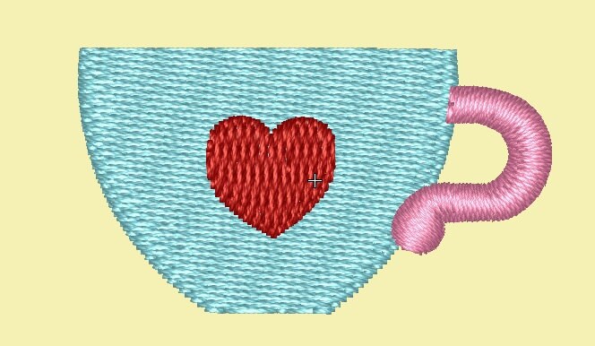 Mini Teacup - Filled Stitch Machine Embroidery Design. 3 Sizes. Instant ...