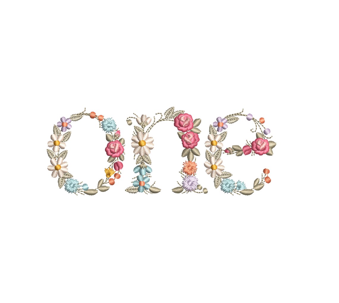 Machine Embroidery Design ONE 5x7 Hoop First Birthday Year - Etsy