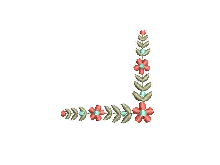 Small Flowers Corner Machine Embroidery Design. 3 Sizes. | Etsy
