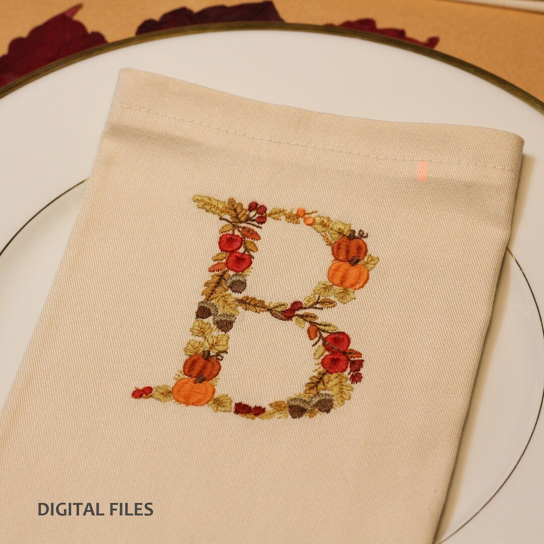 Machine Embroidery LETTER B Uppercase 3"/7,5 Cm Thanksgiving Font ...