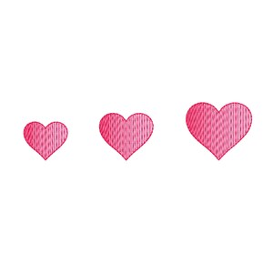 Mini Ombre Heart Machine Embroidery Design. 3 Sizes (4x4 Hoop)instant ...