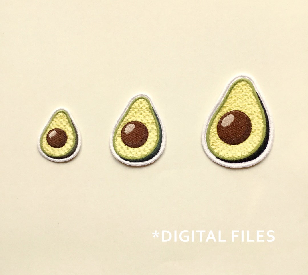 Machine Embroidery Design- Small Avocado Patch- Mini Avocado Patch Embroidery Files - Cute Patch ...